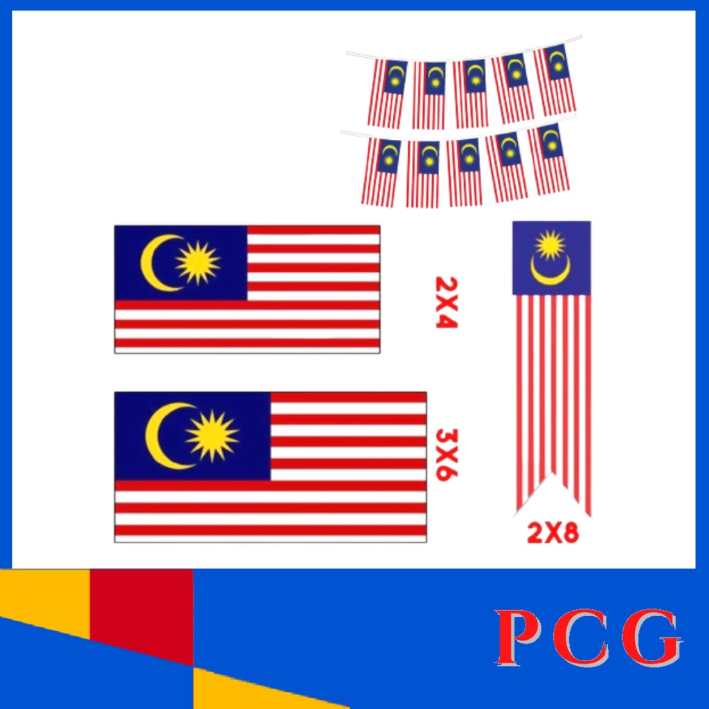 2x4 / 3x6 / 2x8 Bendera Malaysia / Flag Malaysia / Bunting Malaysia ...