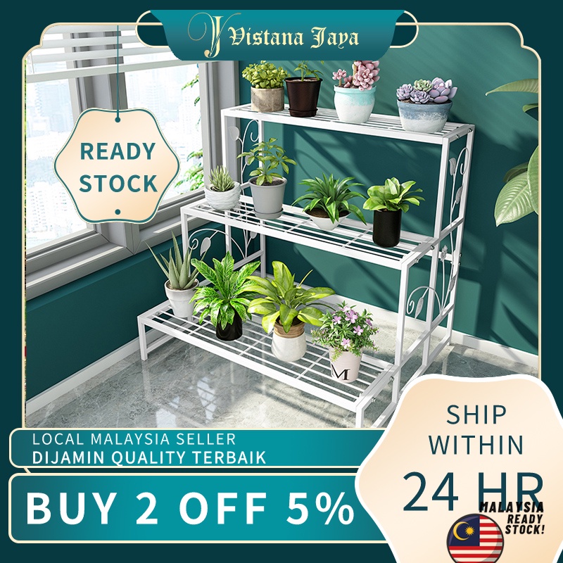 Nordic Pasu Rak Ladder Plant Rack Stainless Steel Flower Rack For ...