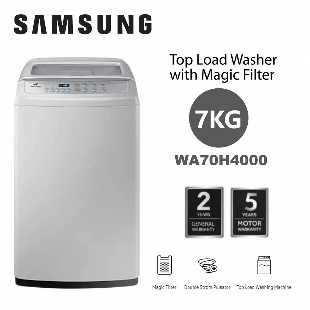 Samsung Top Load Fully Automatic Washing Machine (7kg) WA70H4000SG/FQ ...