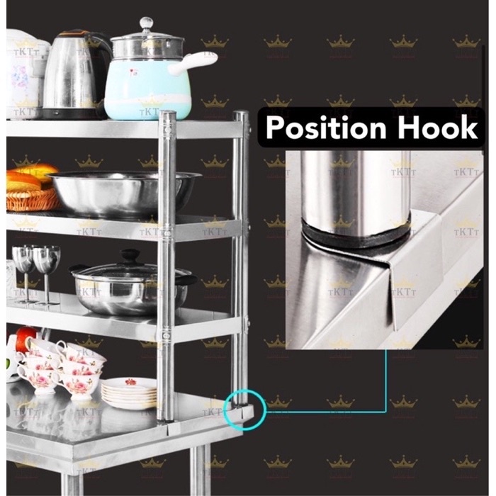 TKTT Heavy Duty Kitchen Overshelf Rack Working Table Storage Rack ...