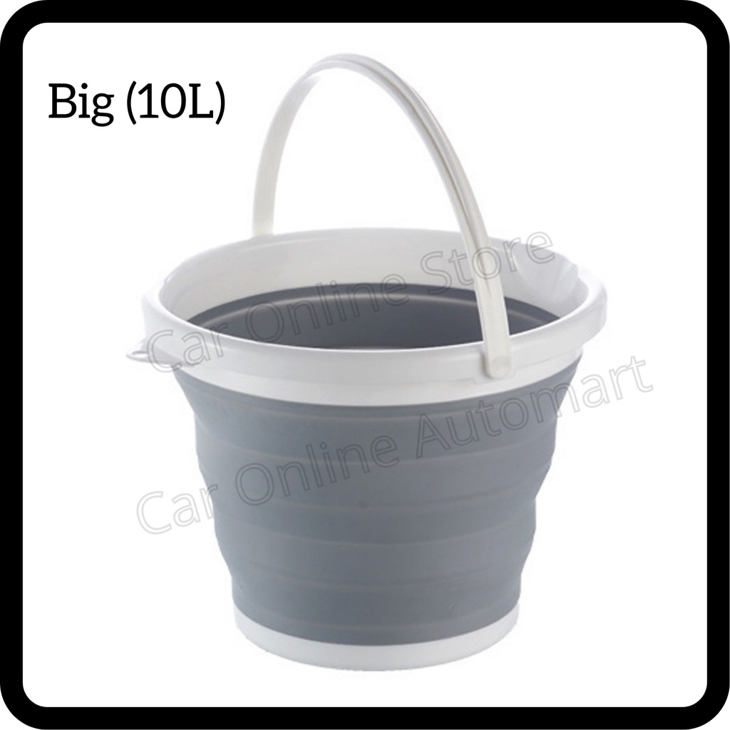 5L/10L Silicone Foldable Water Bucket Pail Portable Collapsible Folding ...