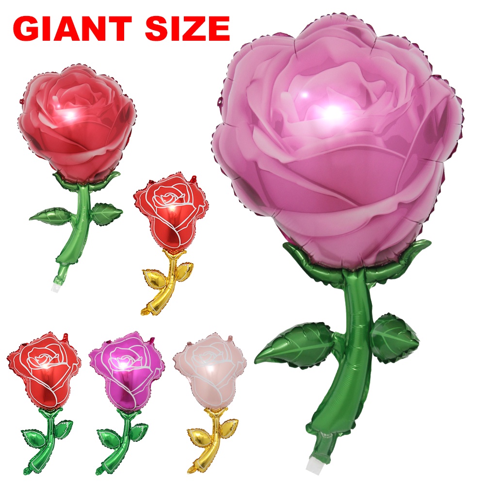 Rose Flower Foil Balloons Valentines day Wedding Party Decoration Adult ...