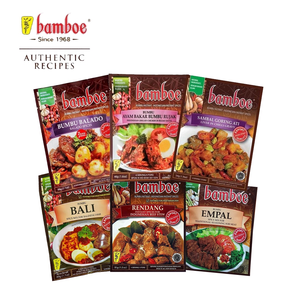 HALAL Bamboe Perencah Bumbu Indonesian Instant Balado Ayam Bakar Rujak ...