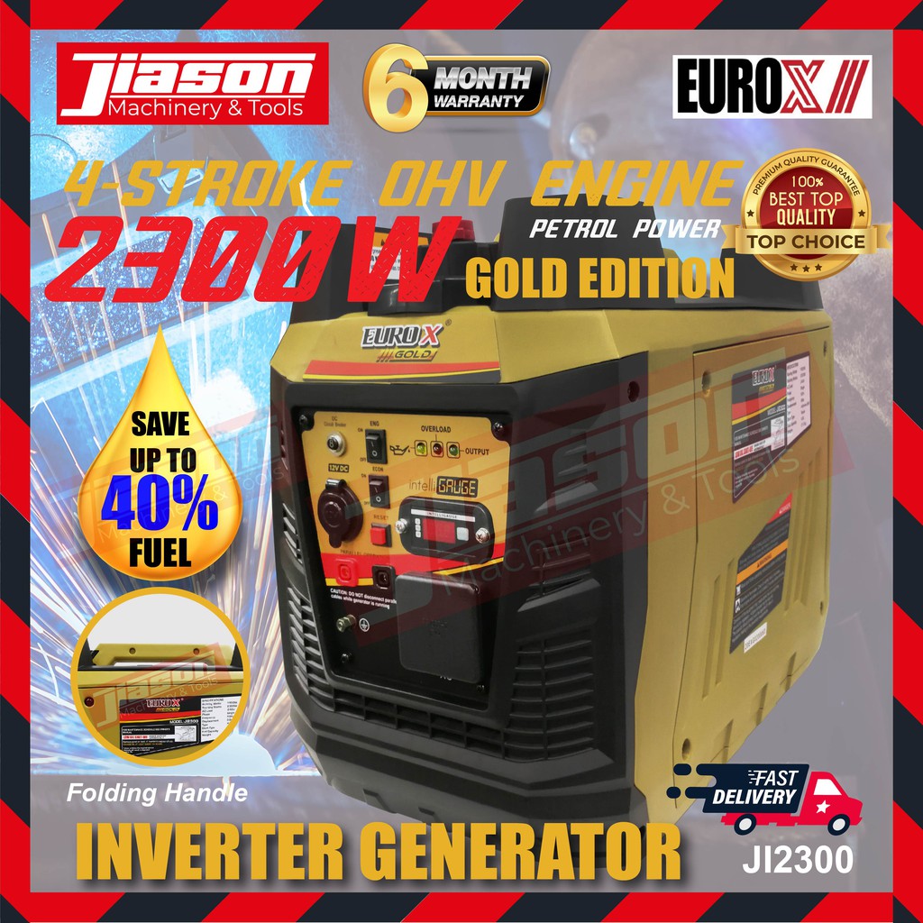 EUROX / JETMAC JI2300 Gold 240V 4-stroke Portable Inverter Silent Generator 2300W | Shopee Malaysia