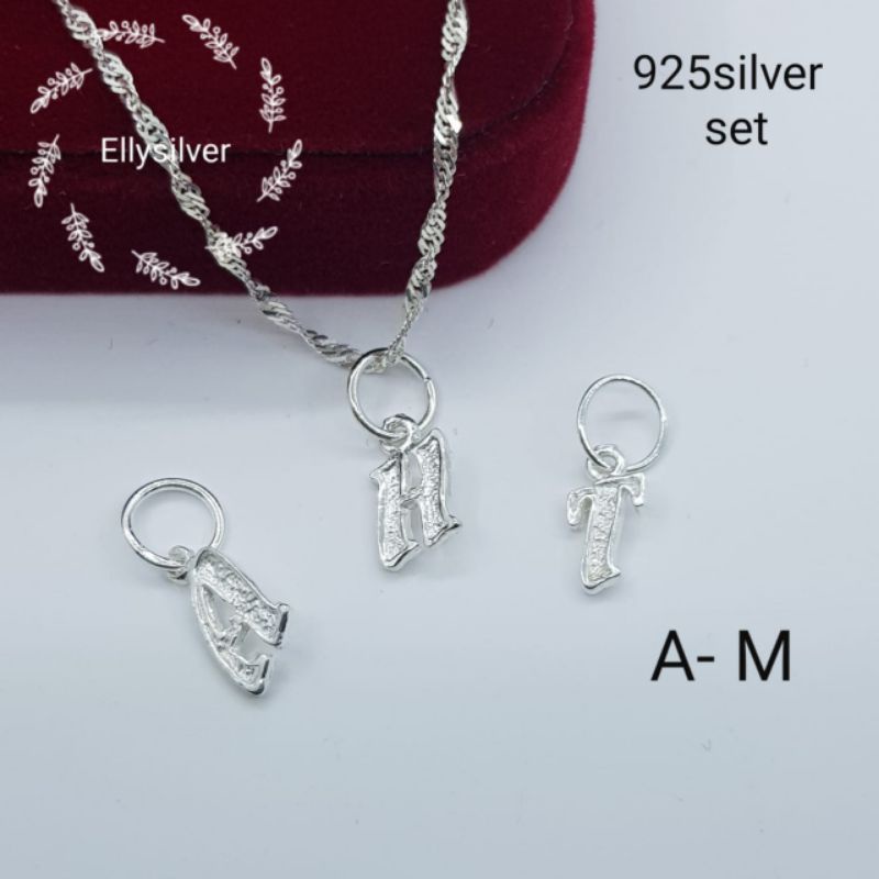 **Ready stock**Rantai huruf perak set/necklace + alphabet silver 925 ...
