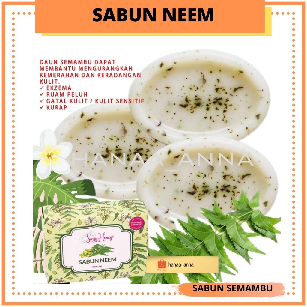 SABUN SEMAMBU SABUN NEEM SUZYHONEY | Sabun Gatal, Alahan kulit, Ruam ...