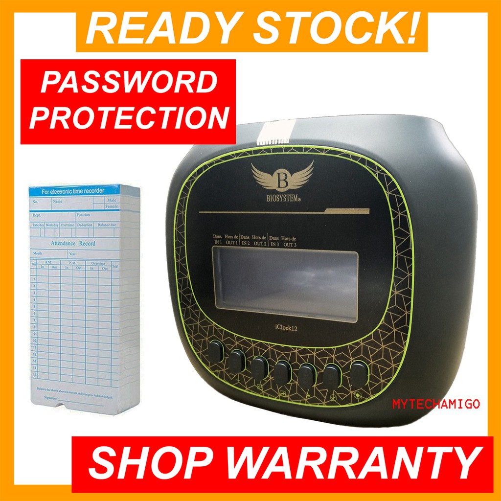 Biosystem Digital Time Recorder Mesin Punch Card iclock 12 | Shopee Malaysia