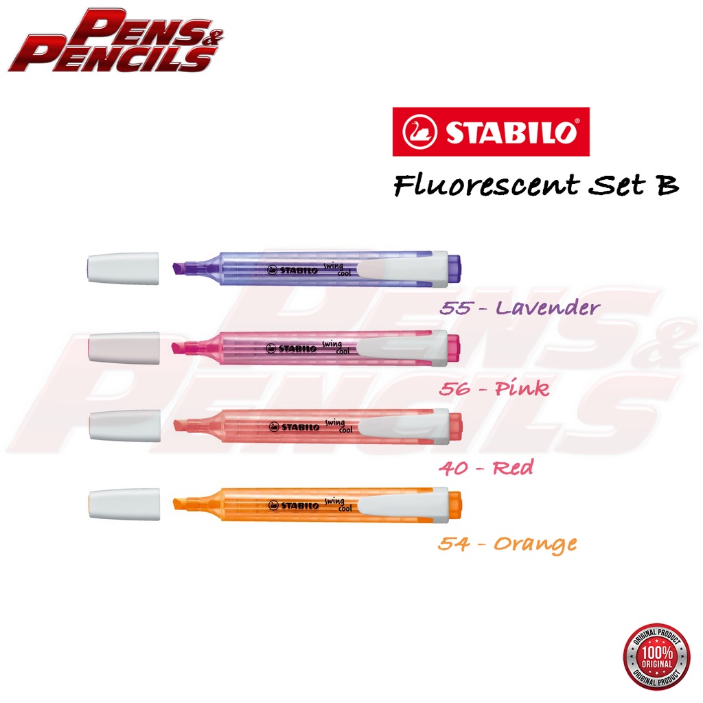 Stabilo Swing Cool Pastel / Fluorescent Highlighter Highlight Pen ...