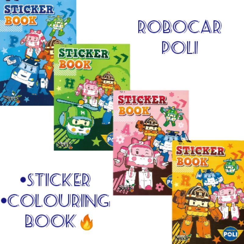 [TOAD] ROBOCAR POLI | STICKER & COLOURING BOOK | Shopee Malaysia