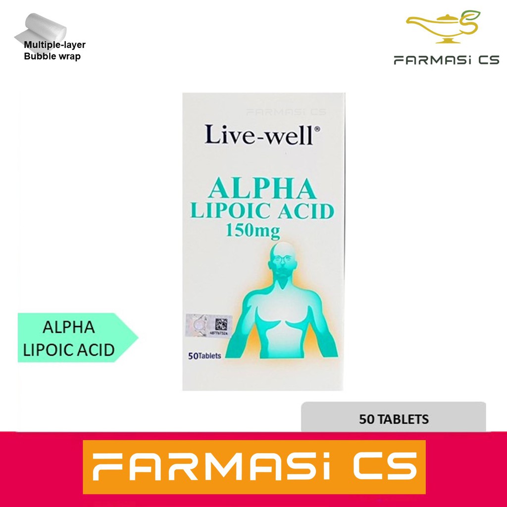 Live-well Alpha Lipoic Acid 150mg 50 Tablets EXP:07/2026 [ Livewell ...