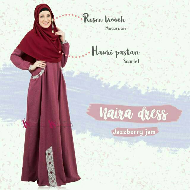 Valisha NAIRA Jazberry Robe MAXI SYARI Material BABY TERRY EXCLUSIVE ...