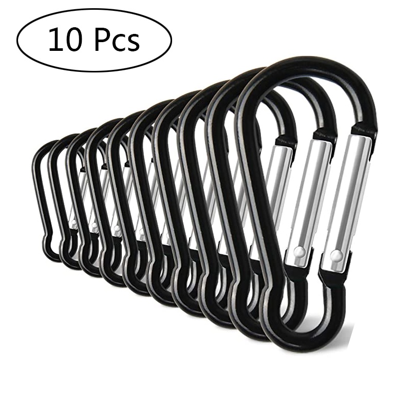10Pcs Aluminum Carabiner Buckle Clip Snap Lock Hook Tool for Keychain ...