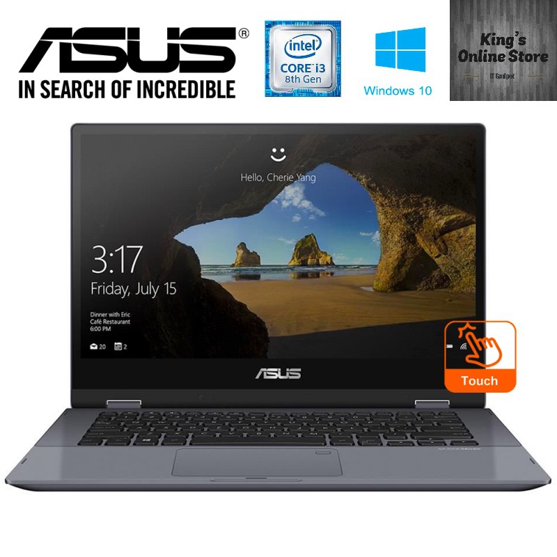 ASUS VivoBook Flip 14 TP412F-AEC LAPTOP ( I3-8145U/4GB/256GB M.2/WIN10 ...