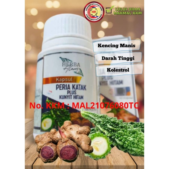 [LULUS KKM] 60 Kapsul Peria Katak PLUS Kunyit Hitam. KKM ...