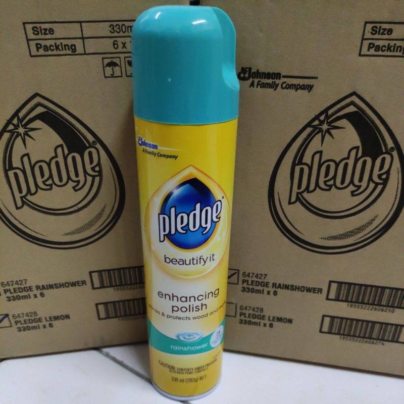 Pledge Furniture Polish Aerosol 330ml x 1( Lemon & Rainshower ...
