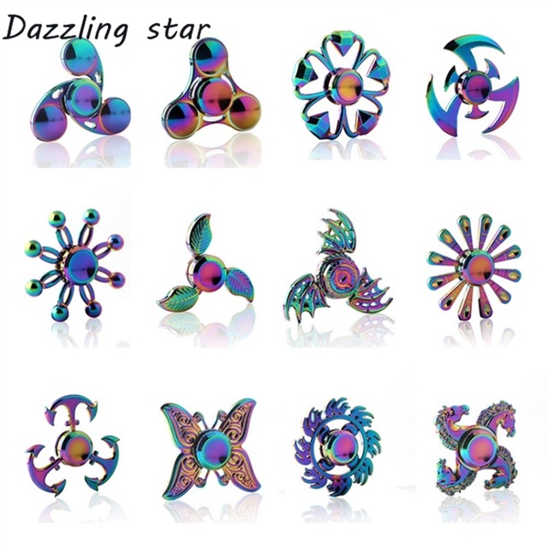 Rainbow Fidget Spinner Metal Triangle Hand Spinner Anti Stress Wheel ...