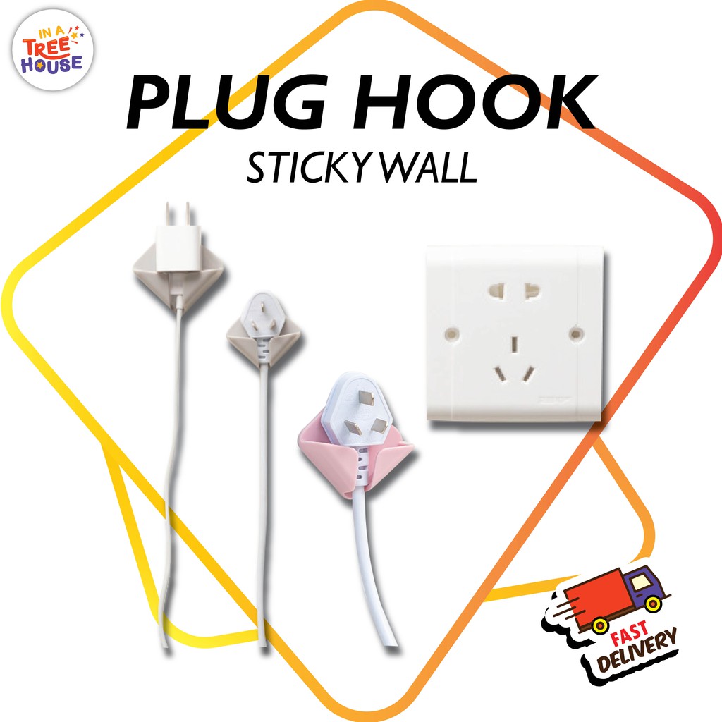 🔌🔌READY STOCK🔌🔌 Wall Storage Hook/USB Cable Power Plug Hook Holder ...