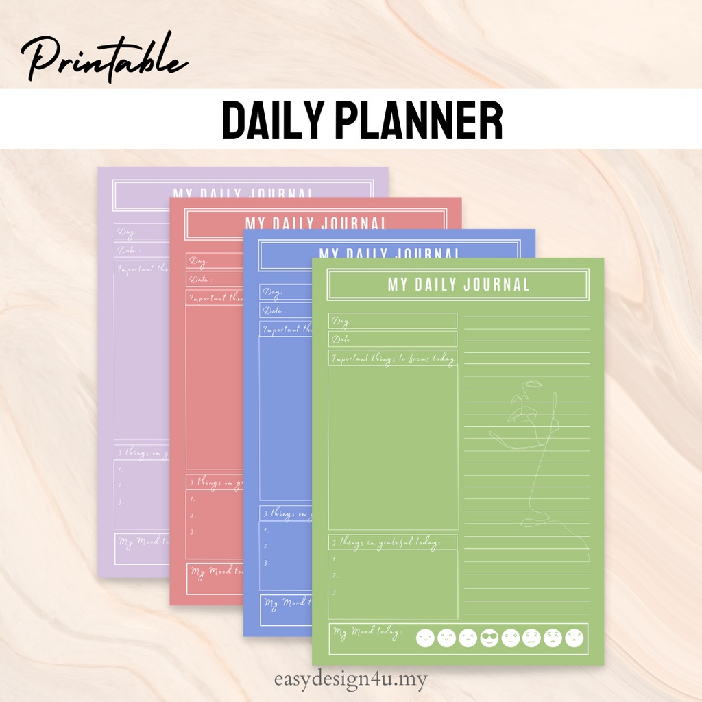 Printable Daily Journal Aesthetic Minimalist Pastel | Shopee Malaysia