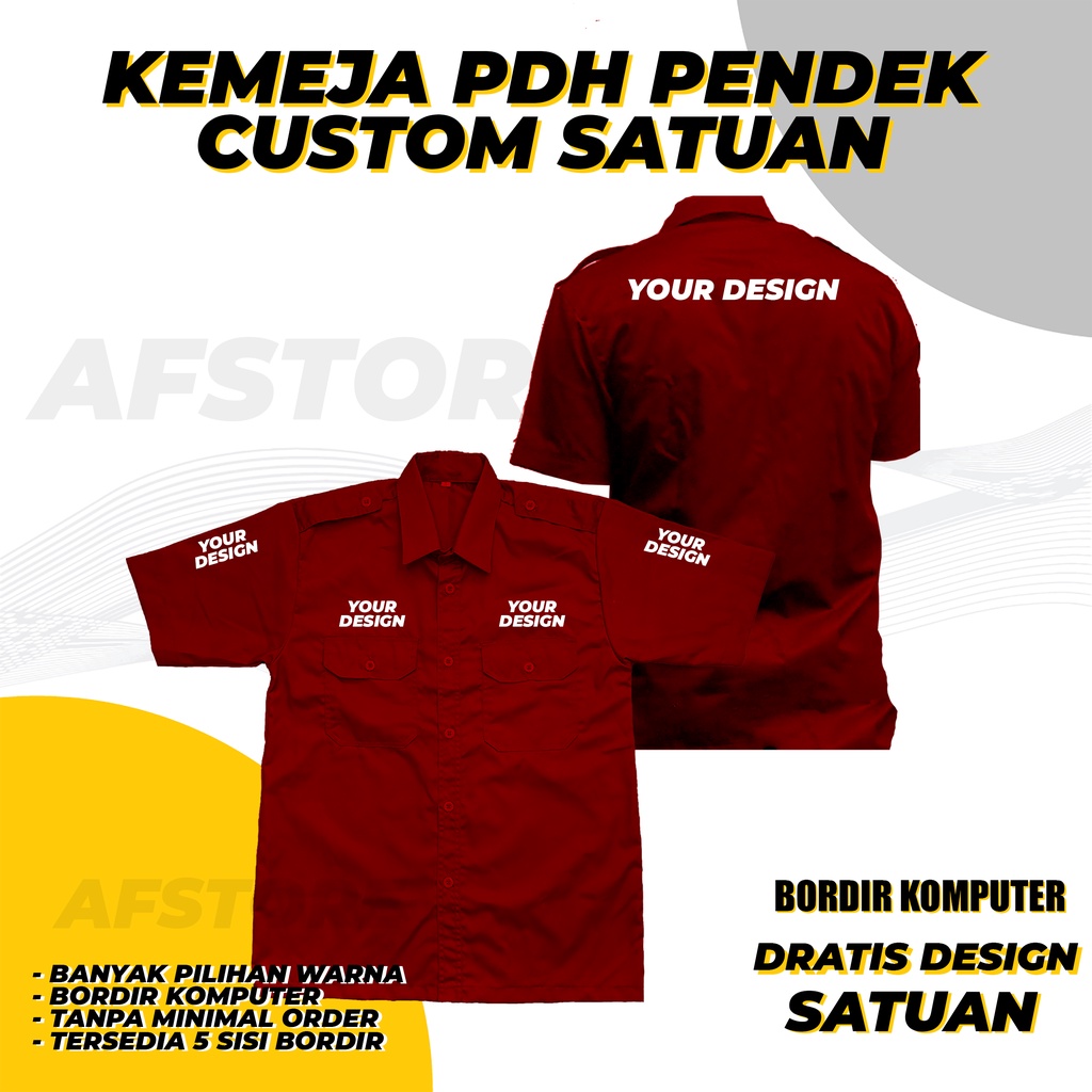 KEMEJA Pdl Shirt Men Women Embroidery/Screen CUSTOM DESIGN Your Own ...