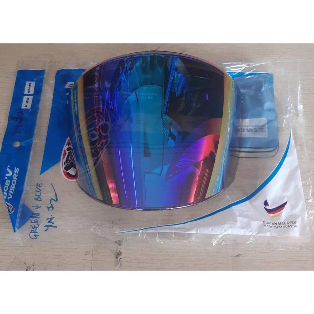 VISOR BOB - GREEN / BLUE FOR MS 88 / APOLO / MHR / SGV99 (SIANG MALAM ...