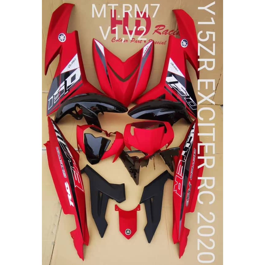 YAMAHA Y15ZR V1 V2 EXCITER RC 2020 MATT RED MERAH SEBAM COVERSET COVER SET BODY COVER SHOOT SHOT ...
