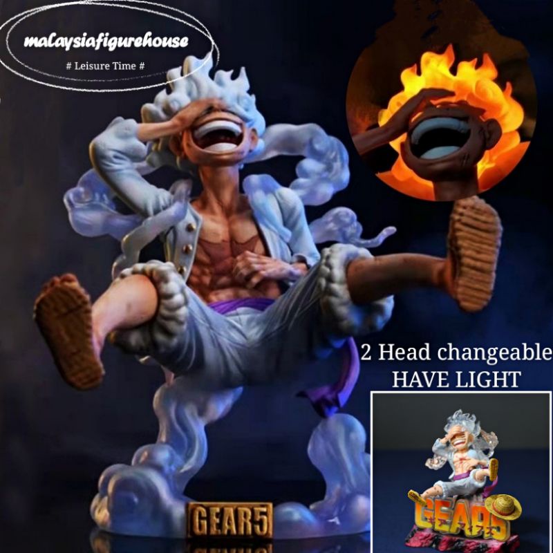 🔥READY STOCK🔥18CM ONE PIECE BT G5 GEAR FIVE SUN GOD NIKA LUFFY LIGHT UP ...