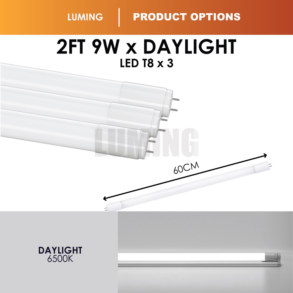LMG_ LED T8 Linear Light Casing Office Light 2FT 4FT Kalimantang Tube Fitting Ceiling Wall ...