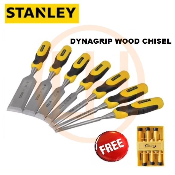 STANLEY DYNAGRIP Wood Chisel with Free ARROW Precision Screwdriver Set ...