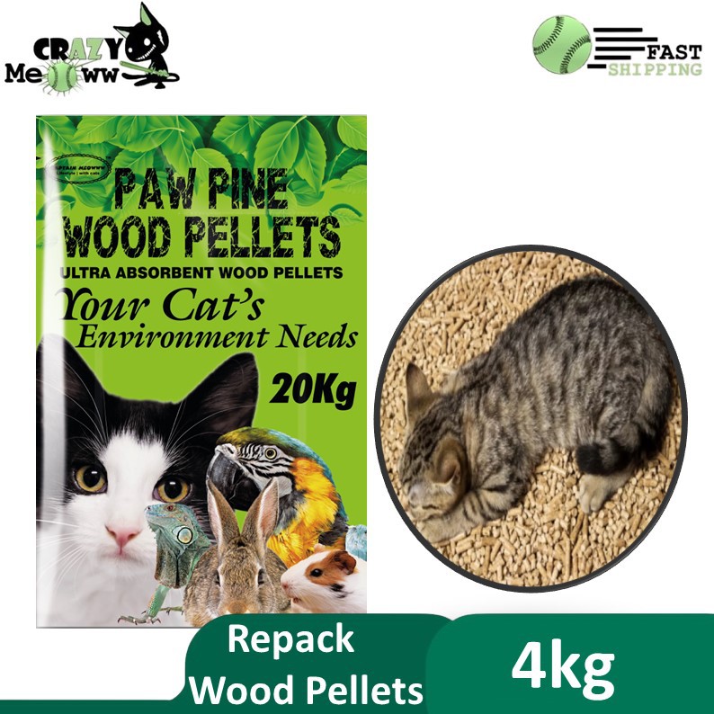 Paw Pine Wood Pellets Repack 4kg - (Original, 2IN1 Carbon Charcoal ...