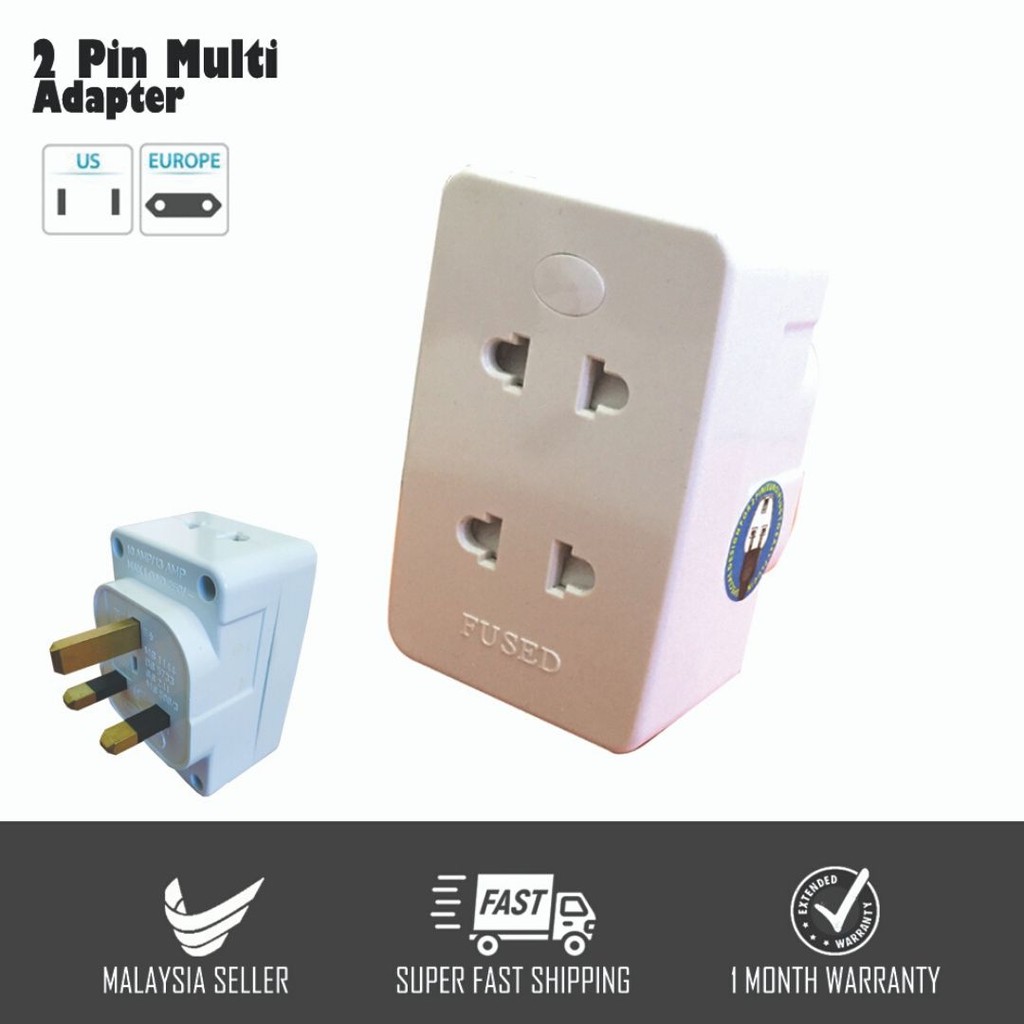 Sum Genuine 2 Pin 4 Way Multi Adapter Socket Plug - 2 Pin Friendly Plug ...