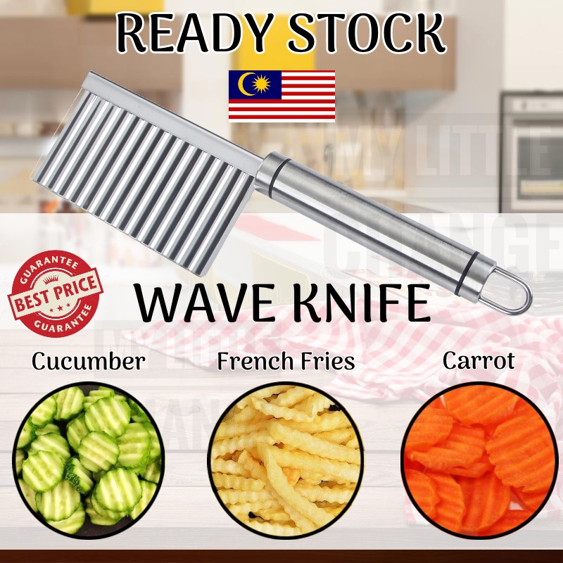 READY STOCK🇲🇾 Kitchen Wave Knife Stainless Steel Vegetable Fruit Wave ...
