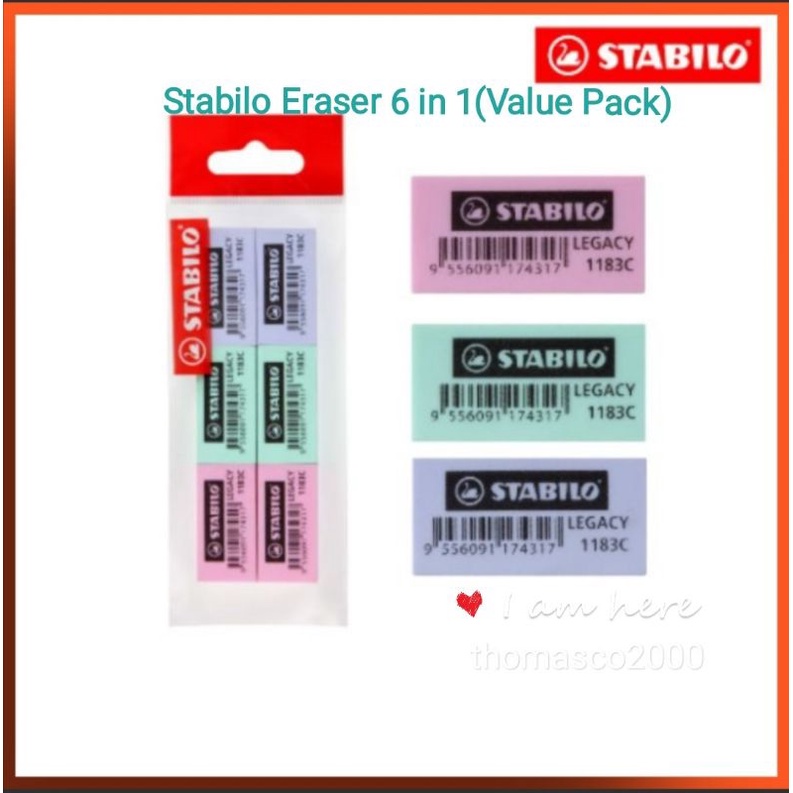 Stabilo Legacy Eraser /Pemadam /Rubber 1183c (6 in 1) | Shopee Malaysia