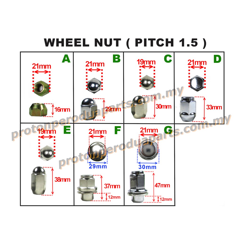 Wheel Nut Nat Tayar ( Pitch 1.5 ) - NEW | Shopee Malaysia