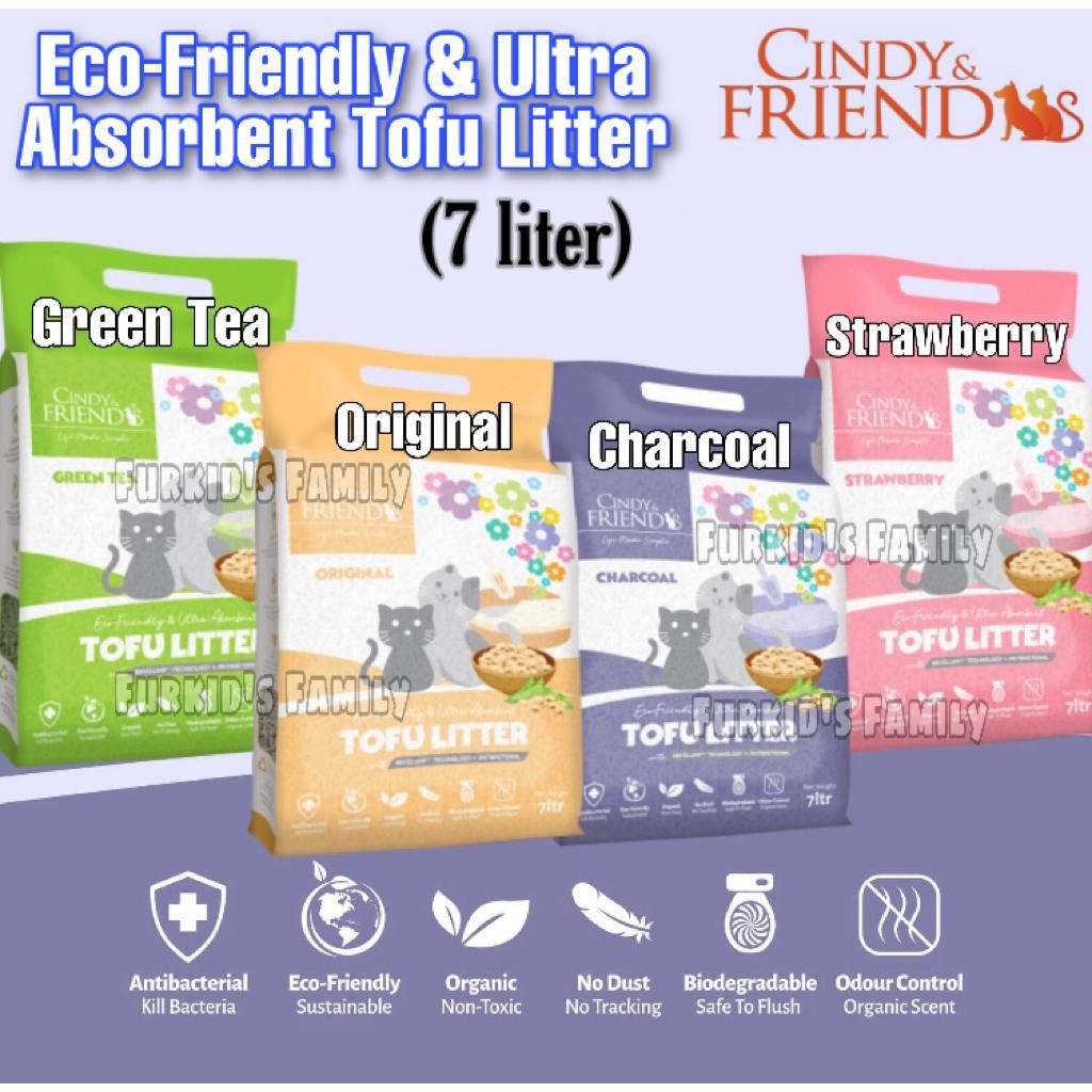 (New Packaging) Cindy & Friends Tofu Cat Litter / Pasir Kucing Soya (7 ...