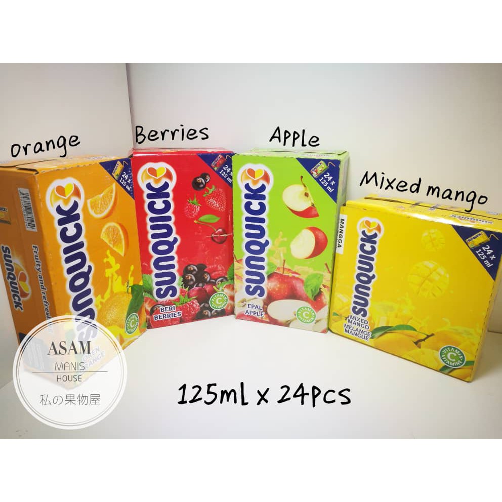 Sunquick Assorted Fruit Juice [Mixed Mango / Berries / Orange / Apple ...