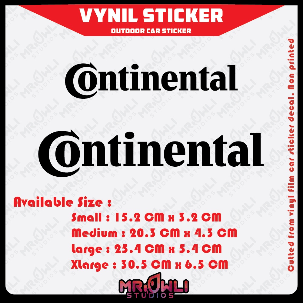 Continental Logo Font Car vinyl sticker Decal | Shopee Malaysia