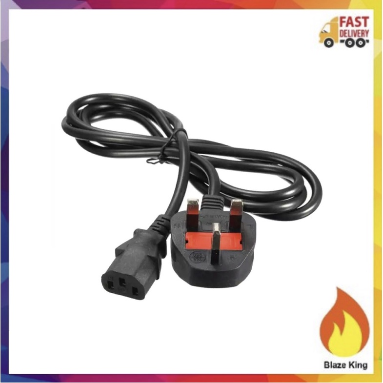 3 PIN (B) 1.5M 1M UK 13A Fuse Desktop PC LCD Monitor Laptop Printer ...
