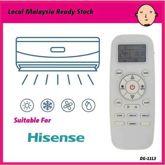 Hisense Air Cond Aircond Air Conditioner Remote Control | Shopee Malaysia