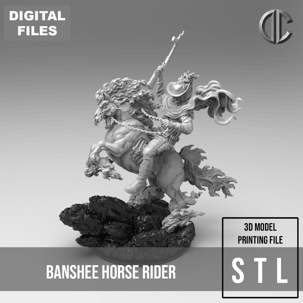 E316 - Comic character design, The Banshee Horse rider with shotgun ...