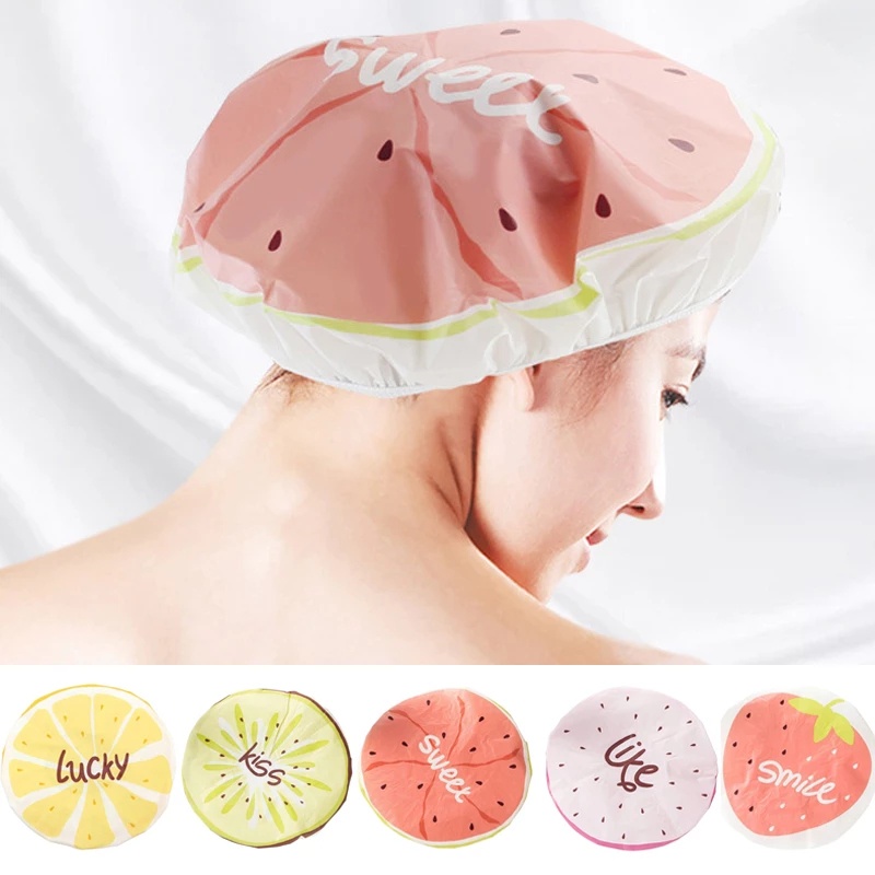 High Quality Cute Fruit Elastic Band Shower Cap/Cartoon Pattern ...