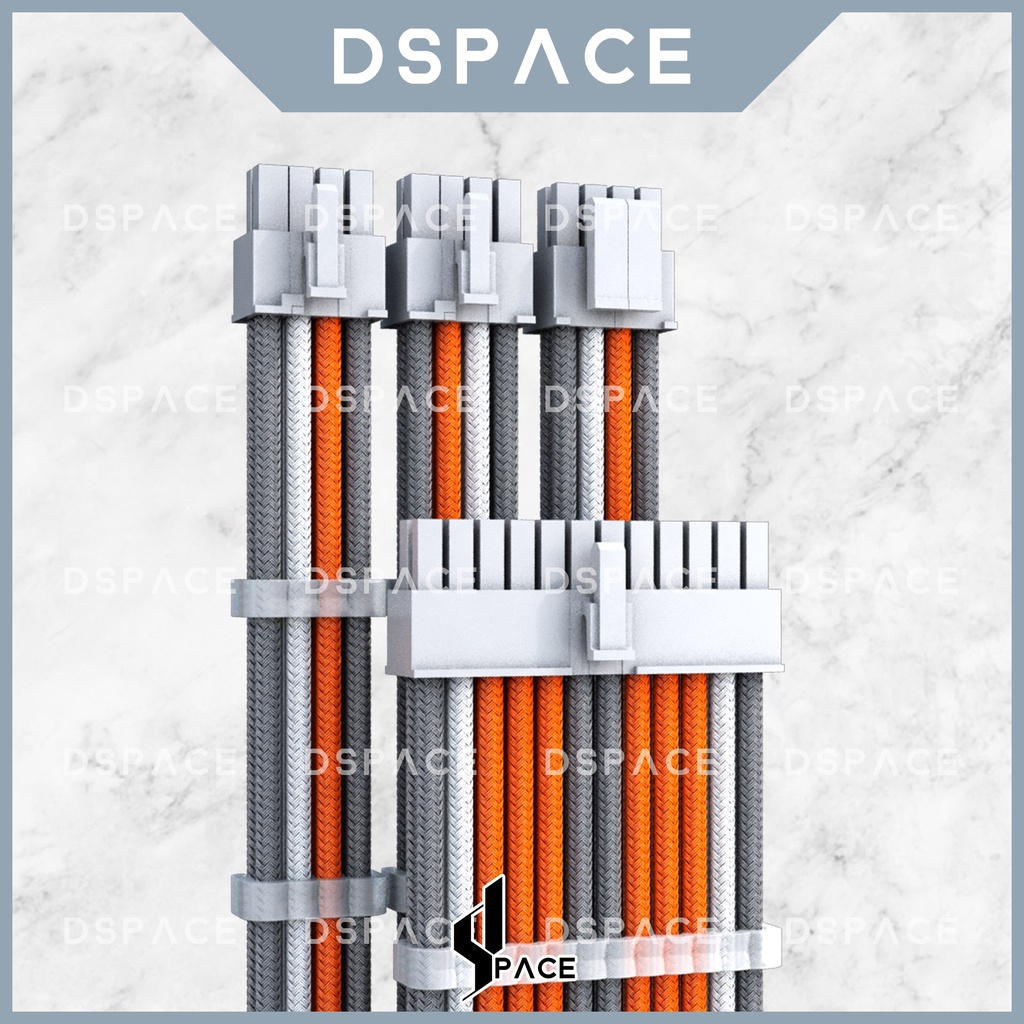 DSPACE MESH-X PSU Orange Premium Sleeve Braided Extension Custom Cable ...