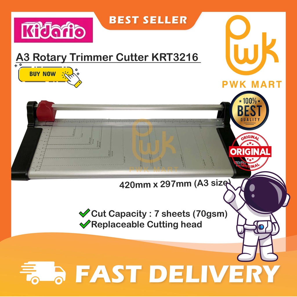 A3 Rotary Trimmer Cutter Kidario KRT3216 Paper Cutter /Replaceable ...