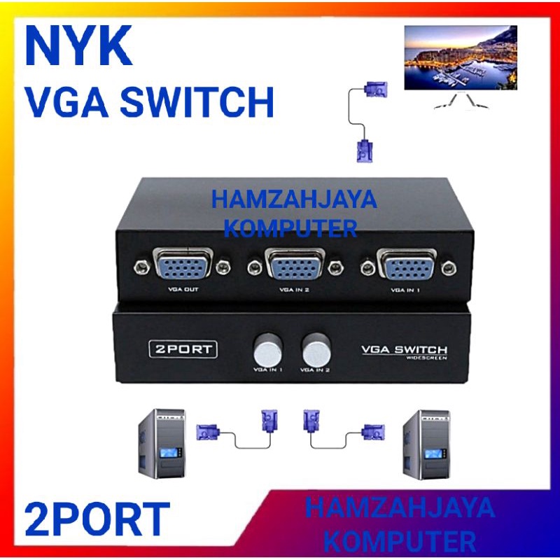 Vga SWITCH 2 PORT (2 IN 1 OUT) 2 PC / LAPTOP TO /KE 1 LCD REPLACEMENT ...