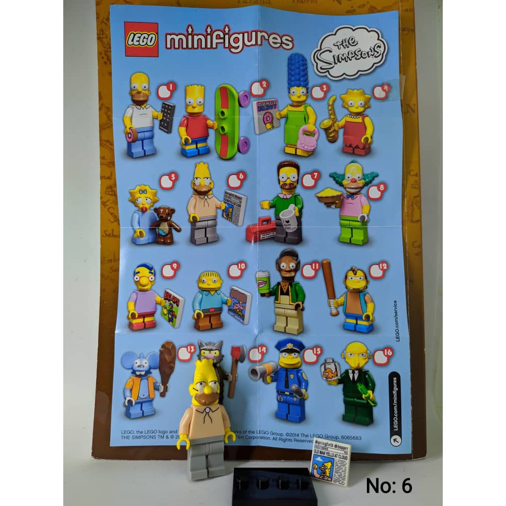 LEGO-MINI FIGURES-THE SIMPSONS-NUMBER 6-ORIGINAL LEGO PRODUCT | Shopee ...
