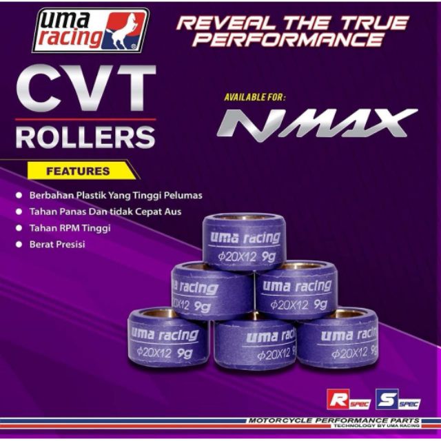 NMAX/NVX/VARIO CVT Pulley Roller V3 Uma Racing NMAX/NVX NOUVO LC (1 set ...