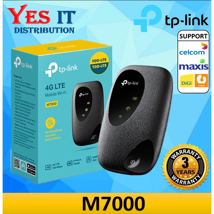 TP-LINK M7000 4G LTE PORTABLE MOBILE WIFI WIRELESS 4G LTE MIFI TL-M7000 ( SIMILAR TO M7200 ...