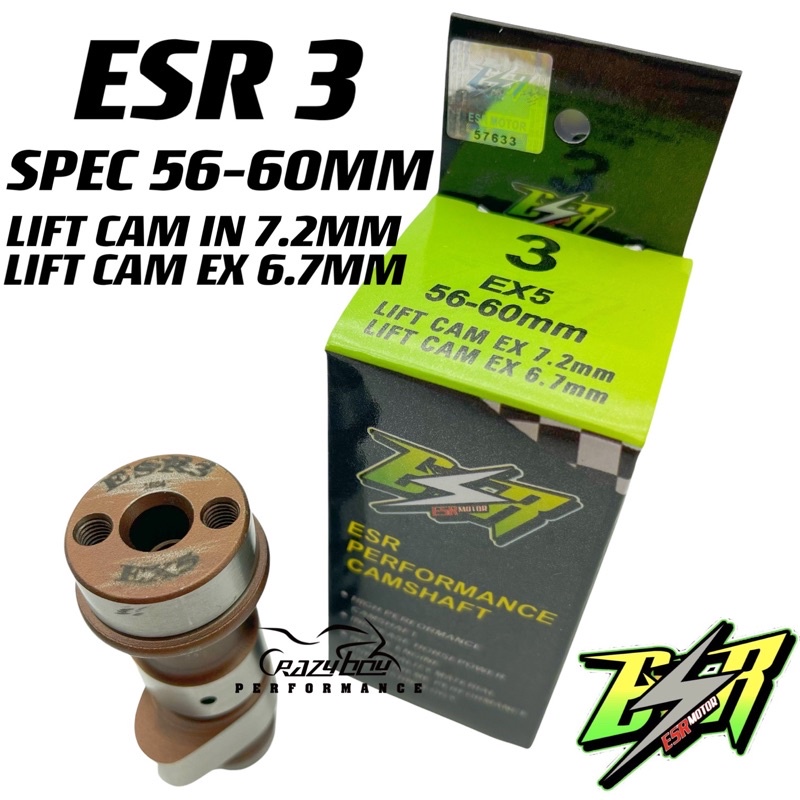 ESR MOTOR 100% ORIGINAL EX5 DREAM W100 CAMSHAFT LIGHT WEIGHT ESR1 ESR2 ...