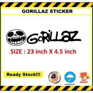 Gorillaz Car Sticker. Decal sticker. STICKER KERETA. Windscreen Sticker ...