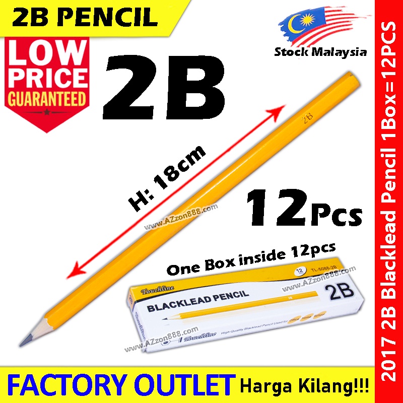 2B Pencil Writing Wood Pencil Pensil Tulis Alat Tulis Student School ...
