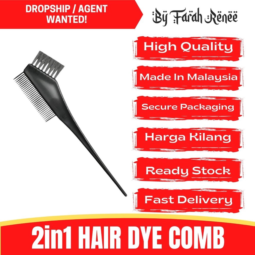 2in 1 Hair Dye Comb Brush Coloring Berus Sikat Pewarna Rambut | Shopee ...